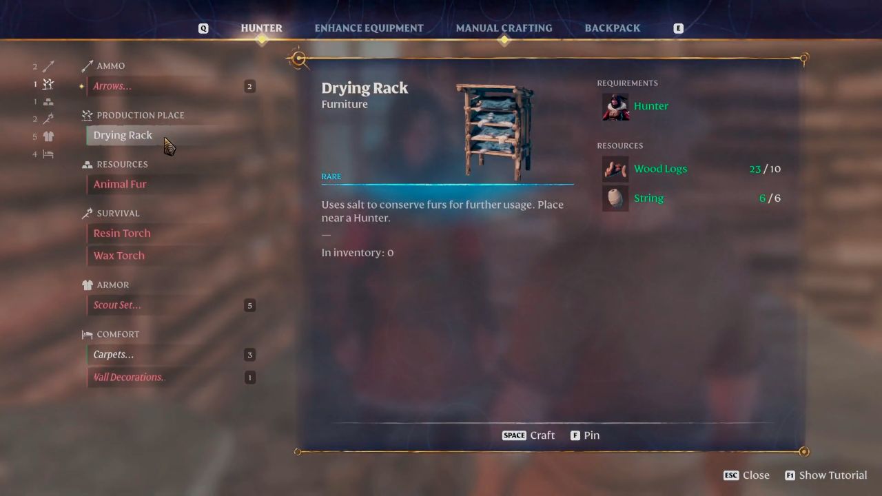 Enshrouded Guide | How To Craft Drying Rack | NoobFeed